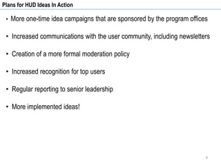 HUD Ideas in Action | PPTX | Business | Business and Finance
