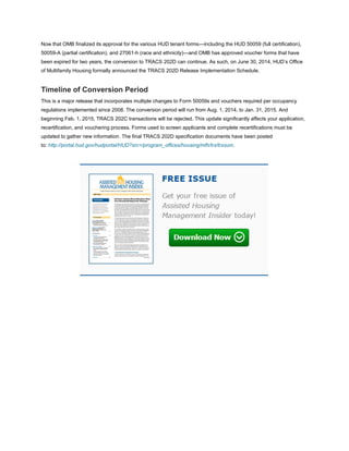 Hud Releases Tracs 202 D Implementation Schedule | PDF