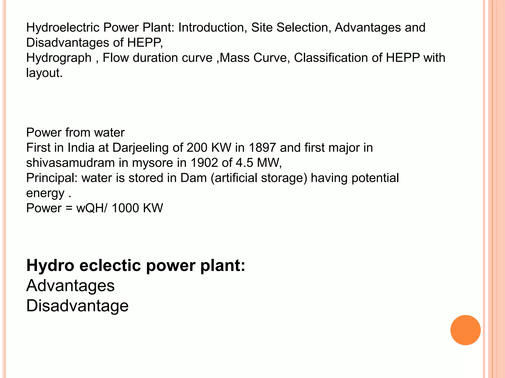 Hydro electric power plant | PPTX