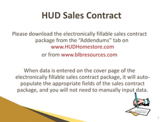 1S & 2S - How to Complete a HUD Sales Contract Package Rev | PPT