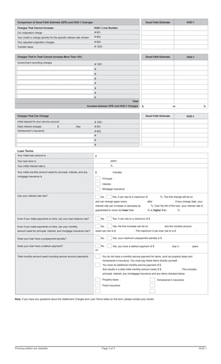 Blank Form Hud Settlement Statement | PDF