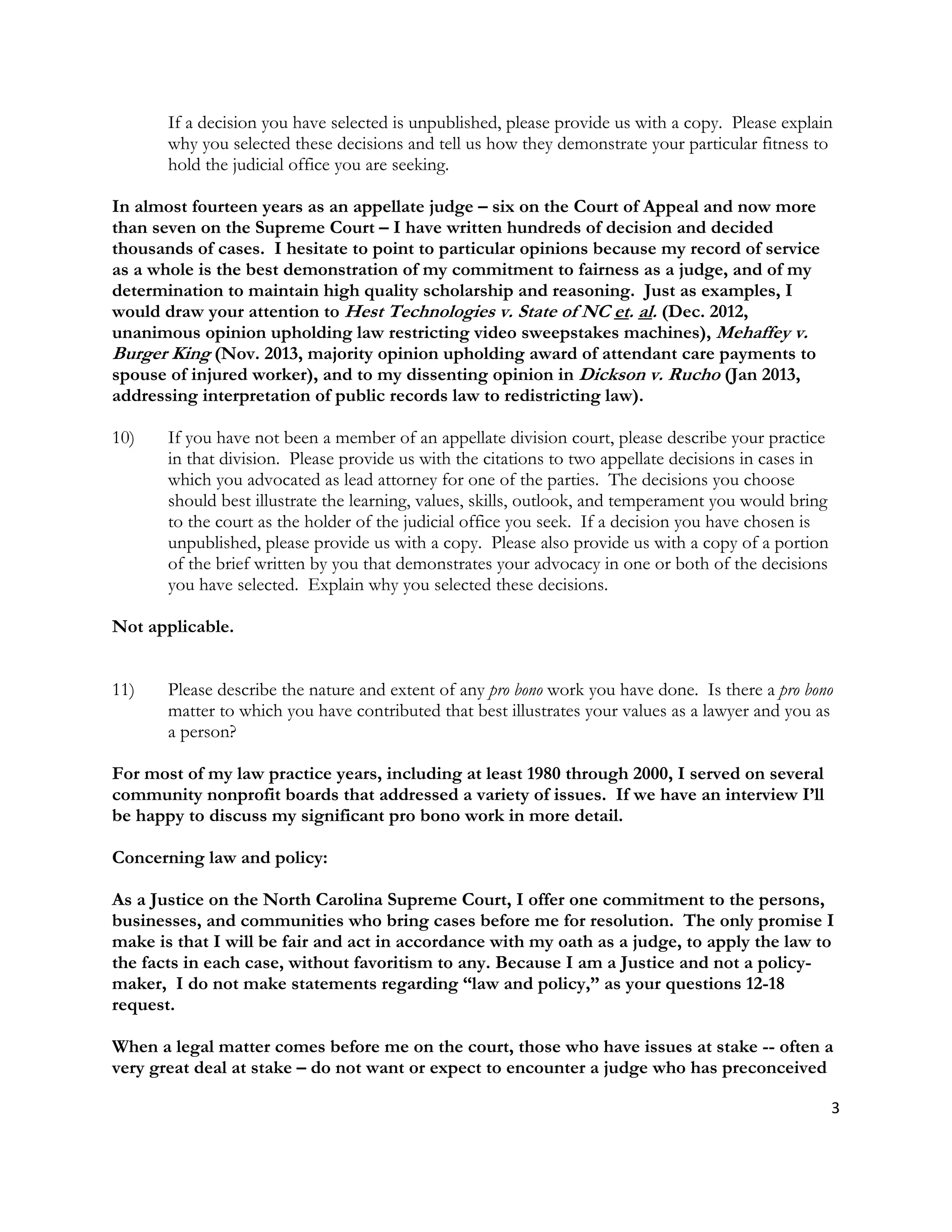 Robin Hudson 2014 PA-PAC Questionnaire | PDF