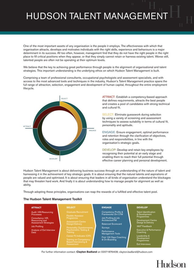 Hudson Talent Management | PDF | Human Resources | Business