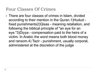 Hudud laws, qisas & tazir by naseem akbar | PPTX