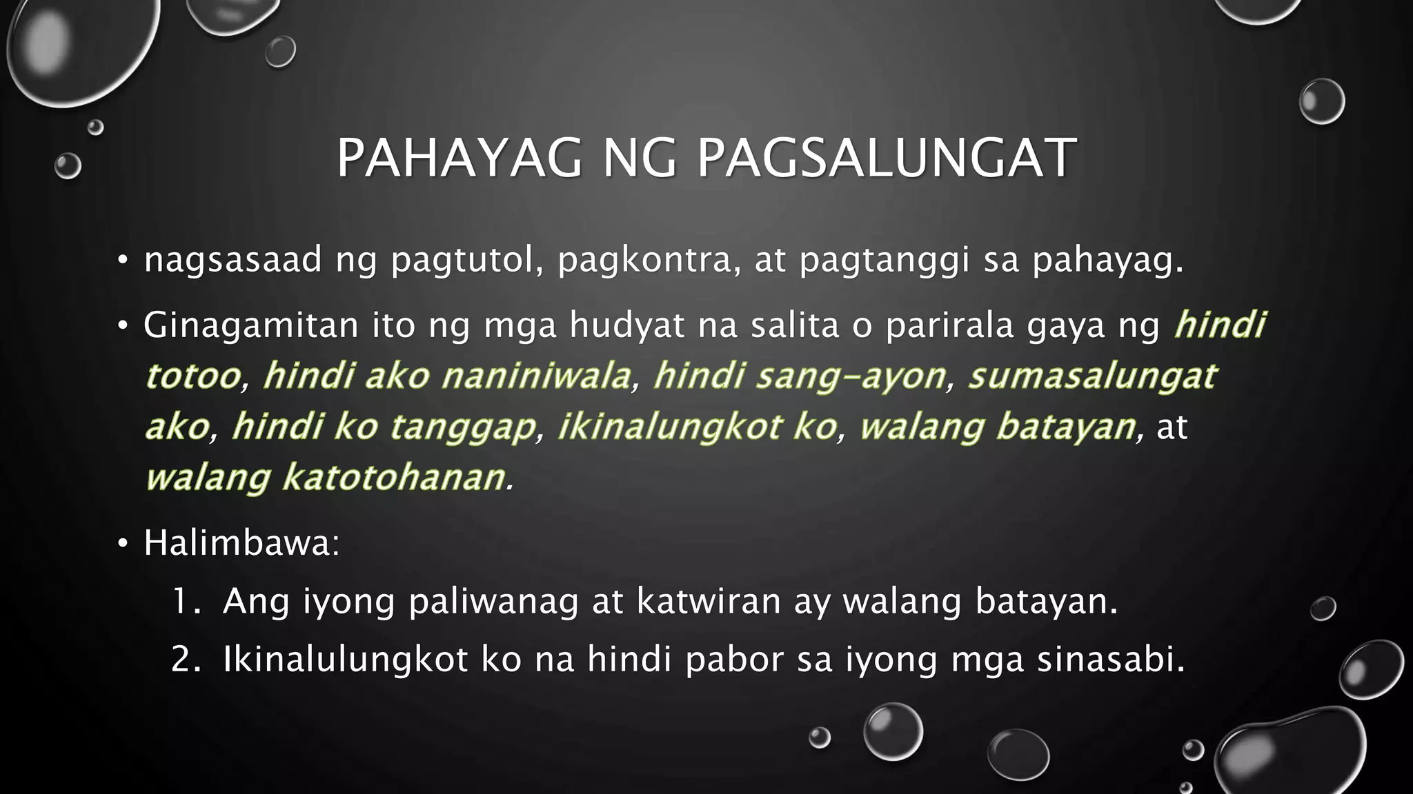 Hudyat ng pagsang ayon at pagsalungat | PPT Hudyat ng pagsang ayon at pagsalungat | PPT