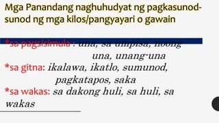 Hudyat sa pagkasunod sunod ng mga pangayayari grade7 | PPTX
