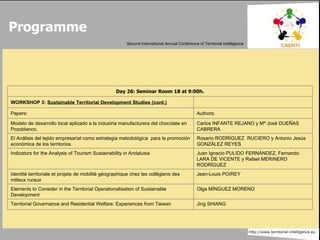 Huelva 2007 - International Conference of Territorial Intelligence | PPT