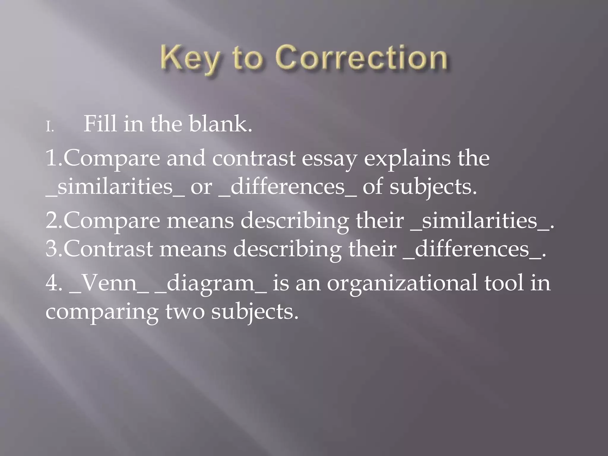 comparison and contrast | PPTX