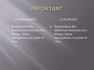 comparison and contrast | PPTX