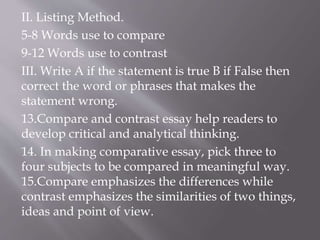 comparison and contrast | PPTX