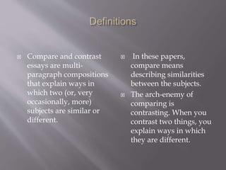 comparison and contrast | PPTX