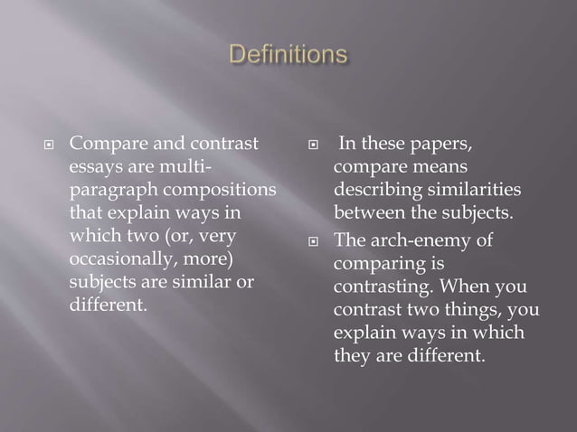 comparison and contrast | PPTX