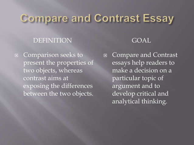comparison and contrast | PPTX