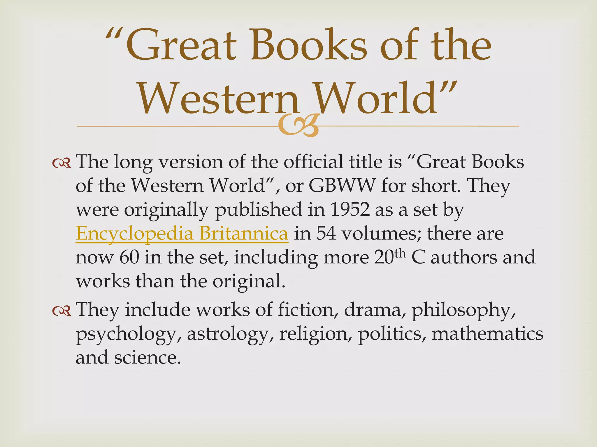 Huff cdp slidecast_the great books | PPTX