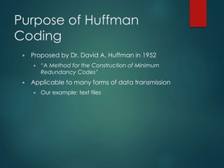 Huffman coding | PPTX