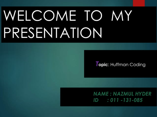 Huffman coding | PPT