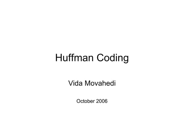 Huffman coding | PPT