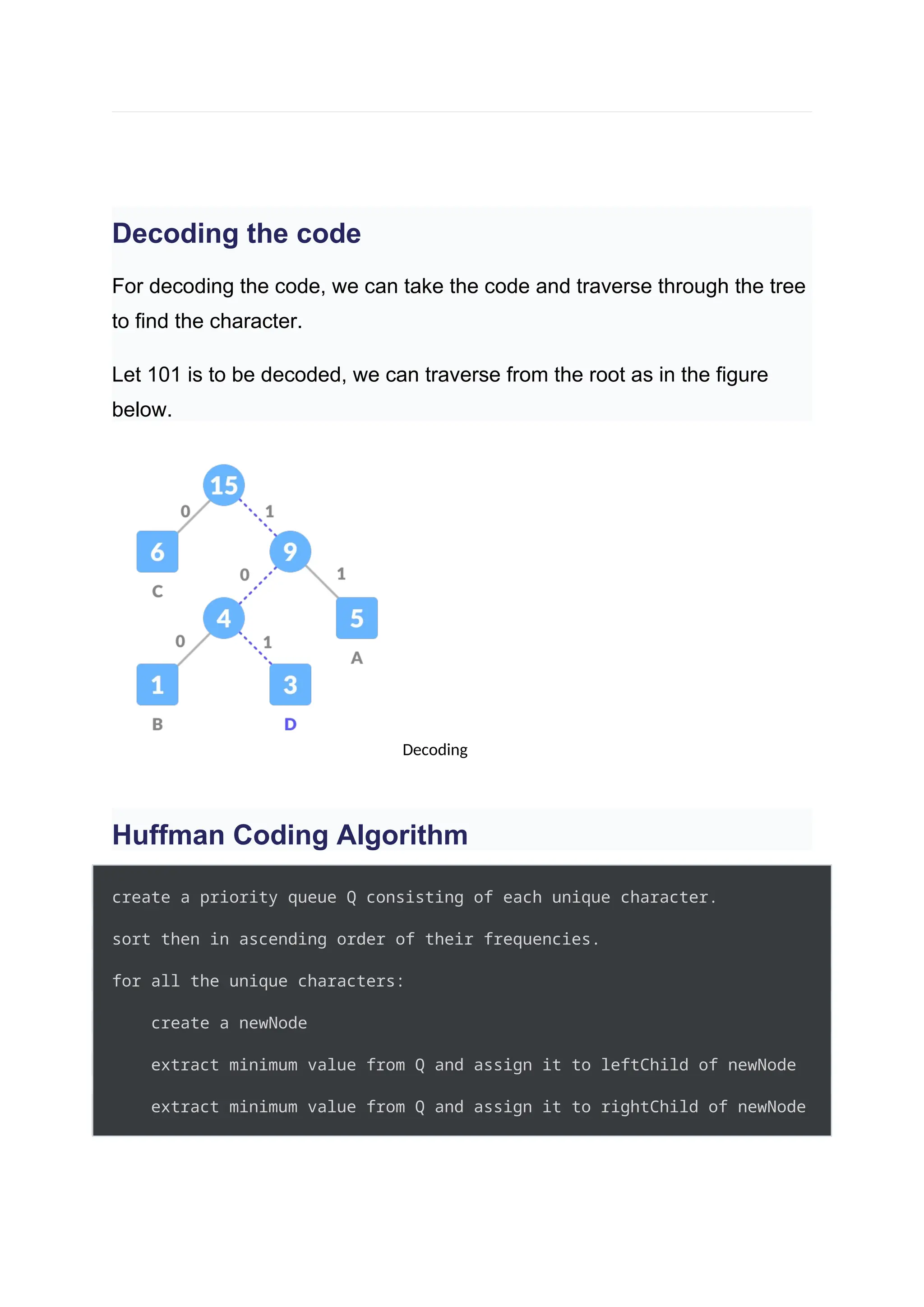 Huffman Coding is a technique of compressing data | DOCX