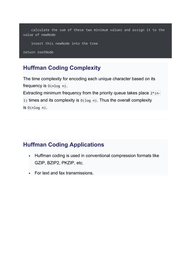 Huffman Coding is a technique of compressing data | DOCX