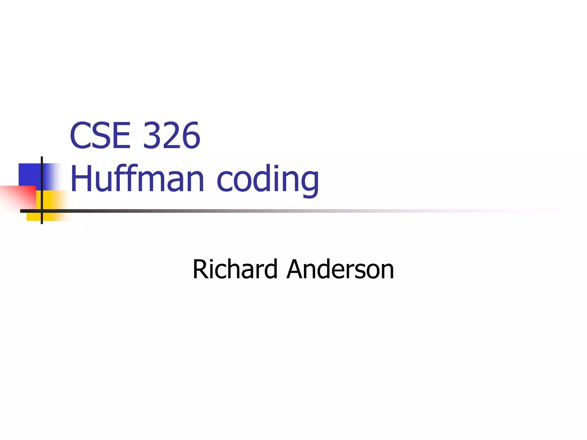 Huffmancoding Ppt