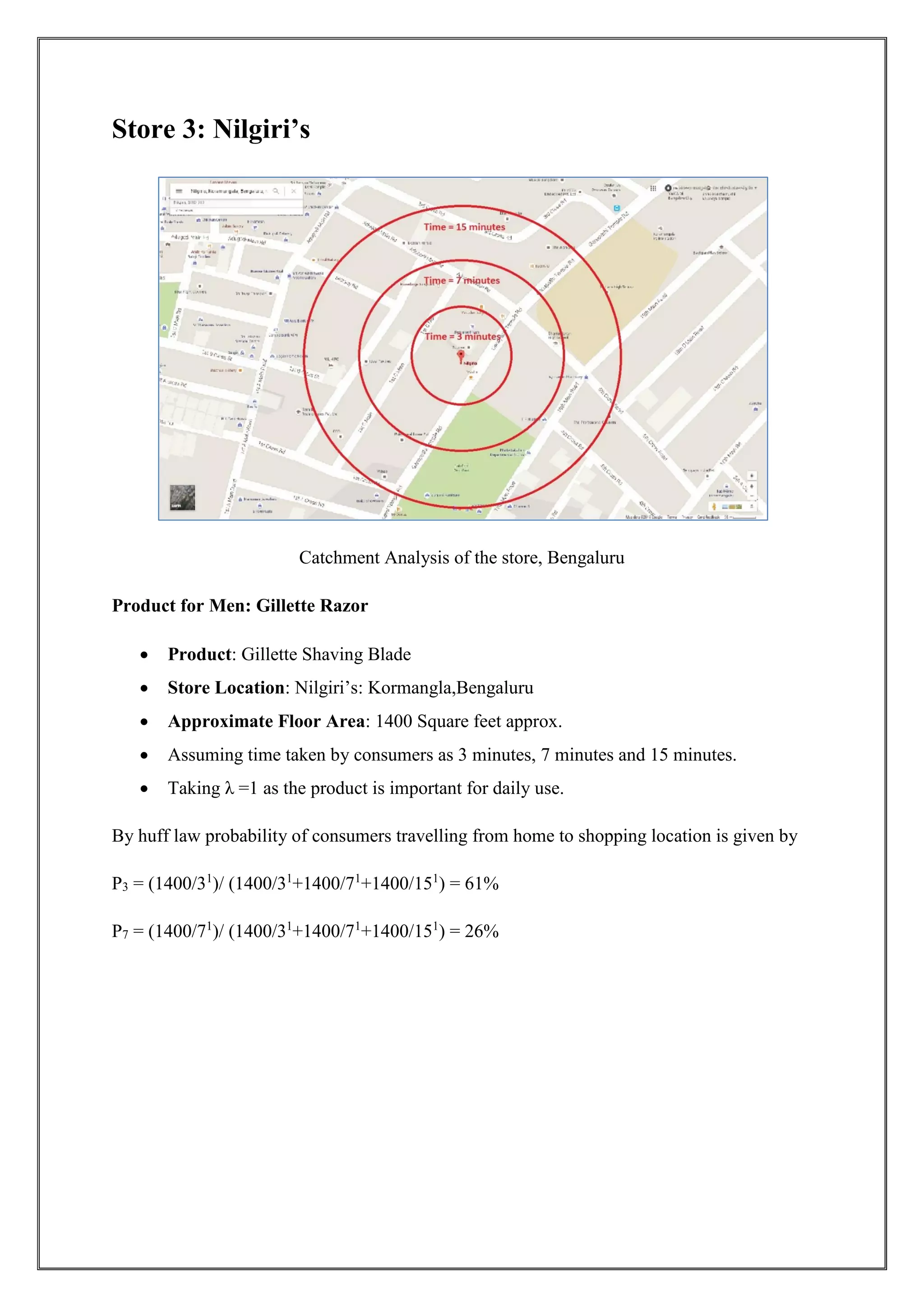 Huff Model for selected retail stores in Bangalore | PDF