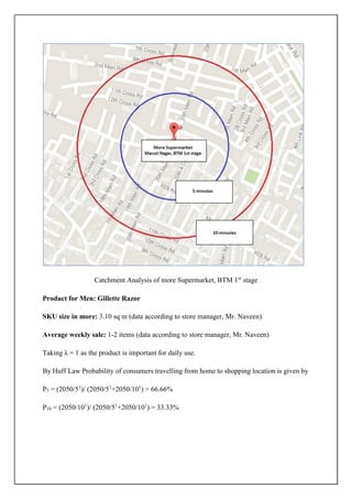 Huff Model for selected retail stores in Bangalore | PDF