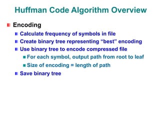 hufman code presentation and how to compress data using hufman code | PPT