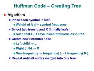 hufman code presentation and how to compress data using hufman code | PPT