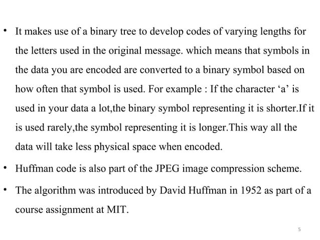 Hufman Coding Basic Ppt Programming Languages Computing 