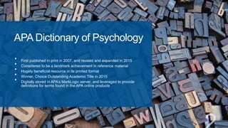 Hughes APA Online Dictionary of Psychology | PPTX