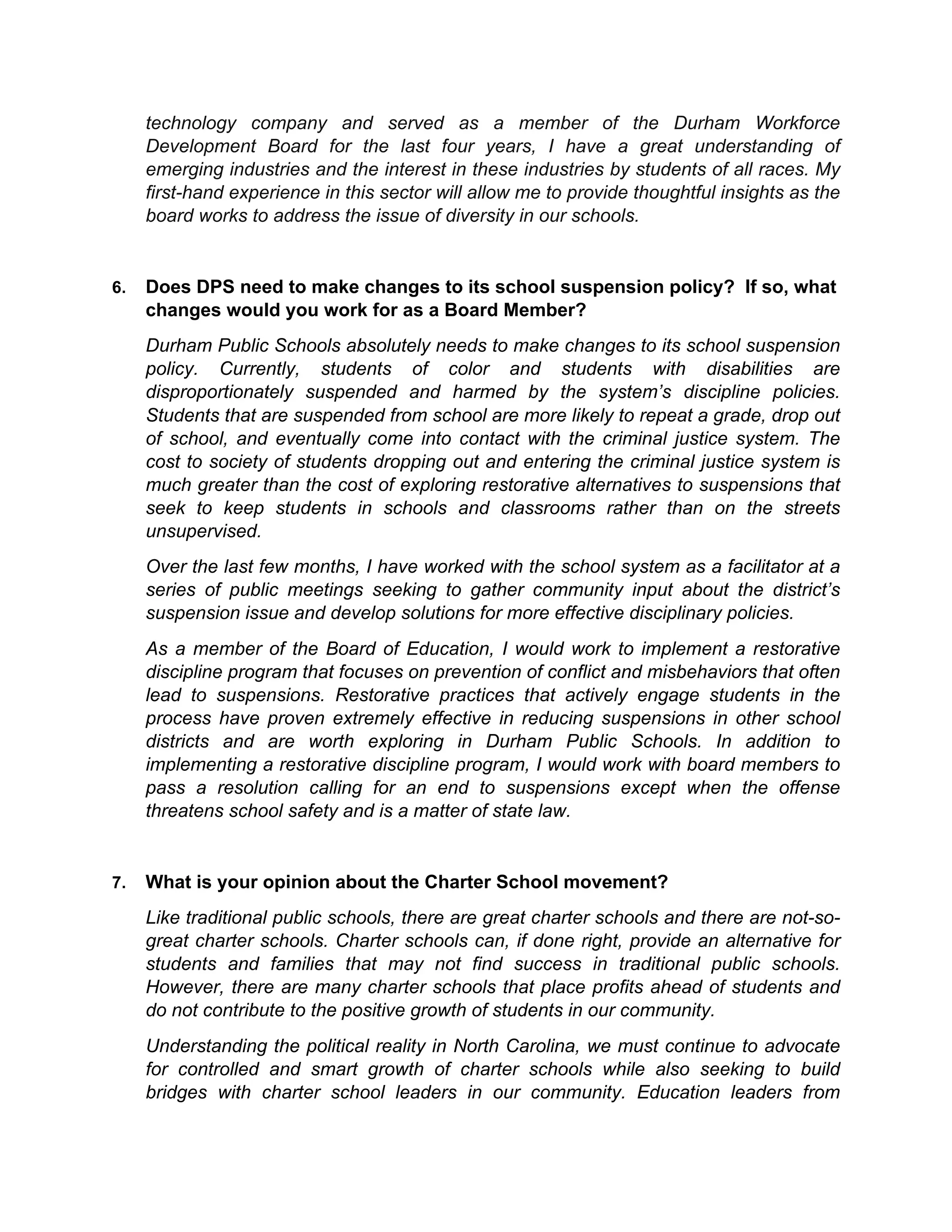 Donald Hughes 2014 PA-PAC Questionnaire | PDF