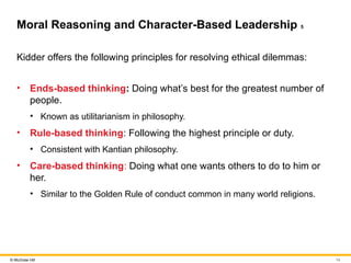 Leadership Style and Ethics that define a leader's character | PPTX