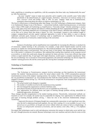 Technology Integration: The RAT – Replacement, Amplification, and Transformation – Framework | PDF