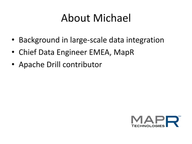Introduction to Apache Drill - interactive query and analysis at scale | PPT