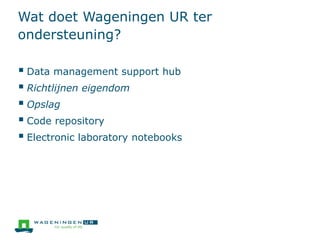 Research data management: "Is dit nog wel des bibliotheeks"? | PPT