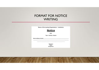 NOTICE WRITING POWER POINT CLASS FOR SEVENTH | PDF