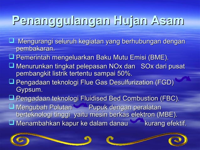 Hujan asam sebagai pencemar udara | PPT