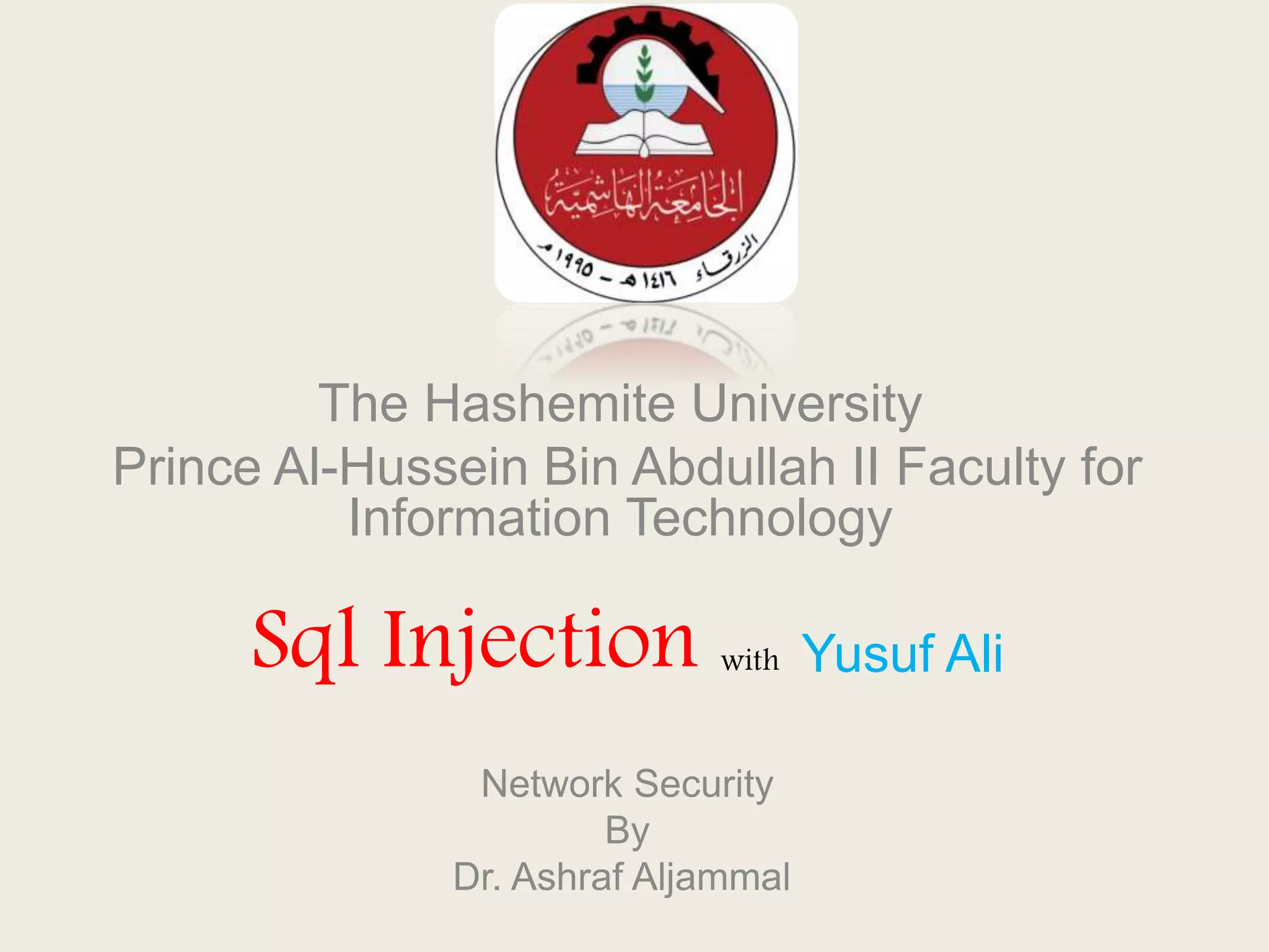 Sql Injection at Hashemite University | PPT