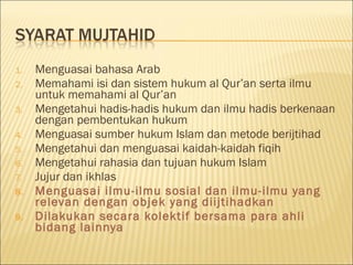sumber hukum islam & metode ijtihad | PPT