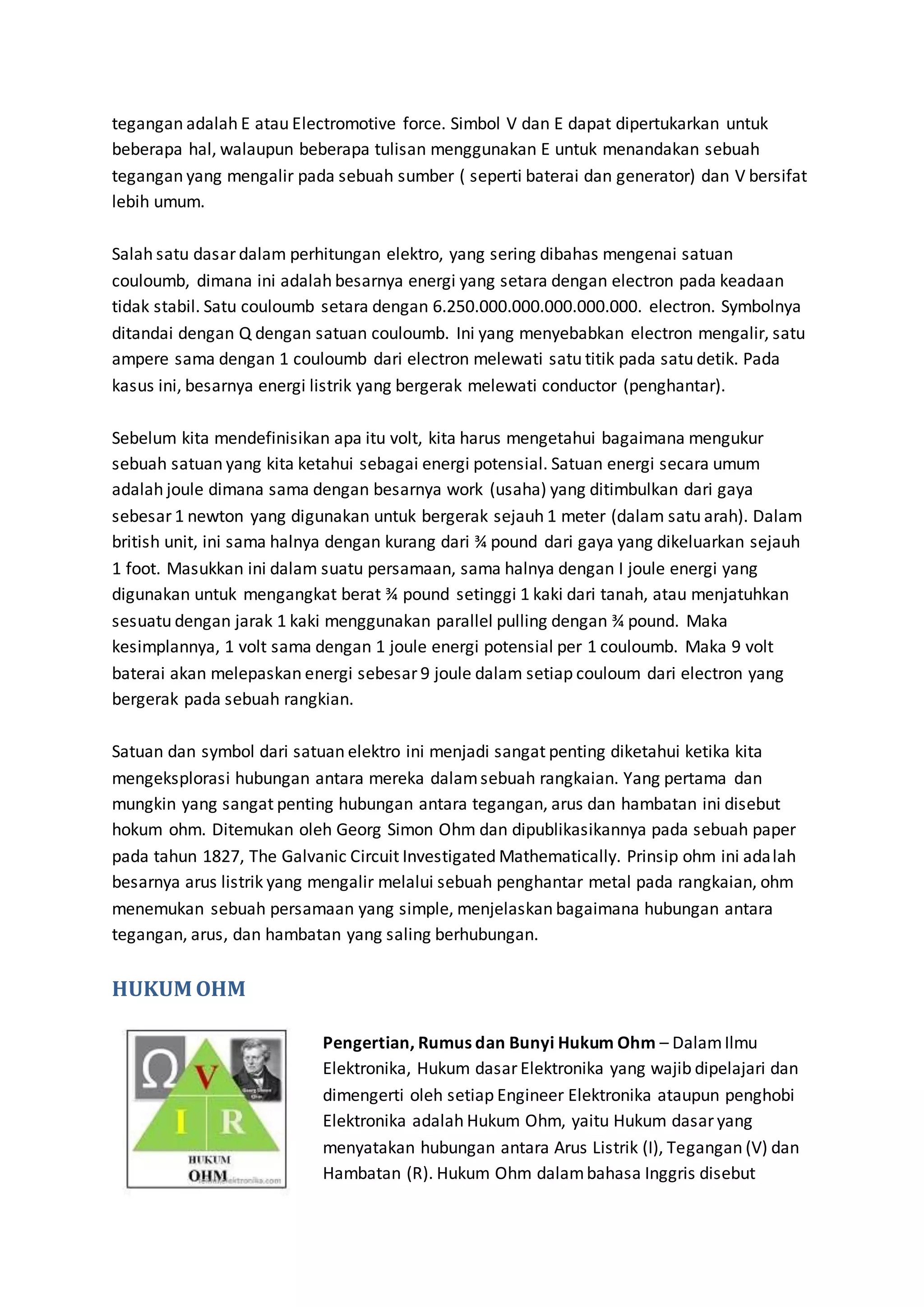 Hukum - hukum rangkaian elekronika | DOCX