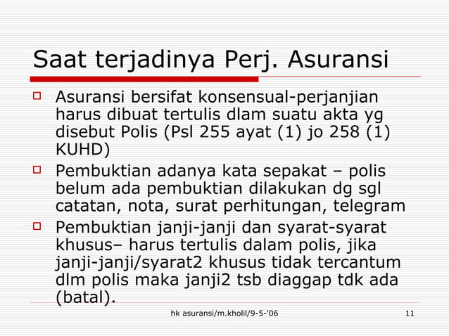Hukum asuransi | PPT