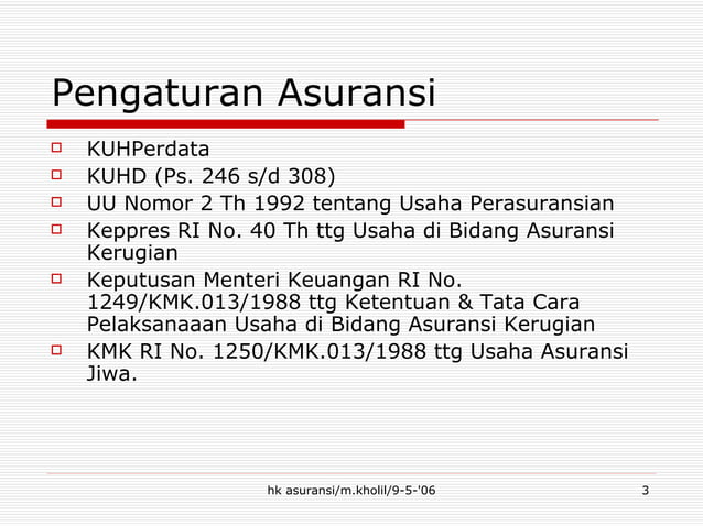 Hukum asuransi | PPT