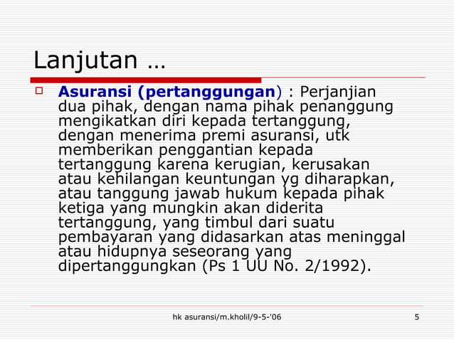 Hukum asuransi | PPT