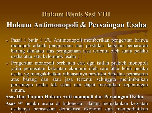 materi hukum bisnis hukum persaingan usaha | PPT