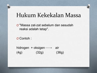 Hukum Hukum Dasar Kimia PPT | PPTX