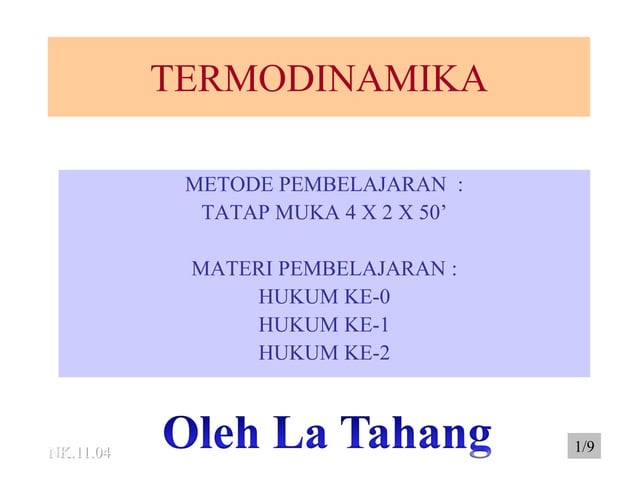Hukum hukum termodinamika | PPTX