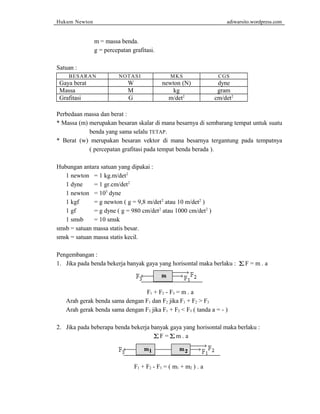 Hukum Newton- Dinamika | DOC