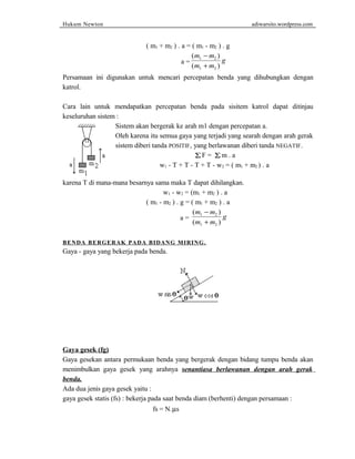 Hukum Newton- Dinamika | DOC