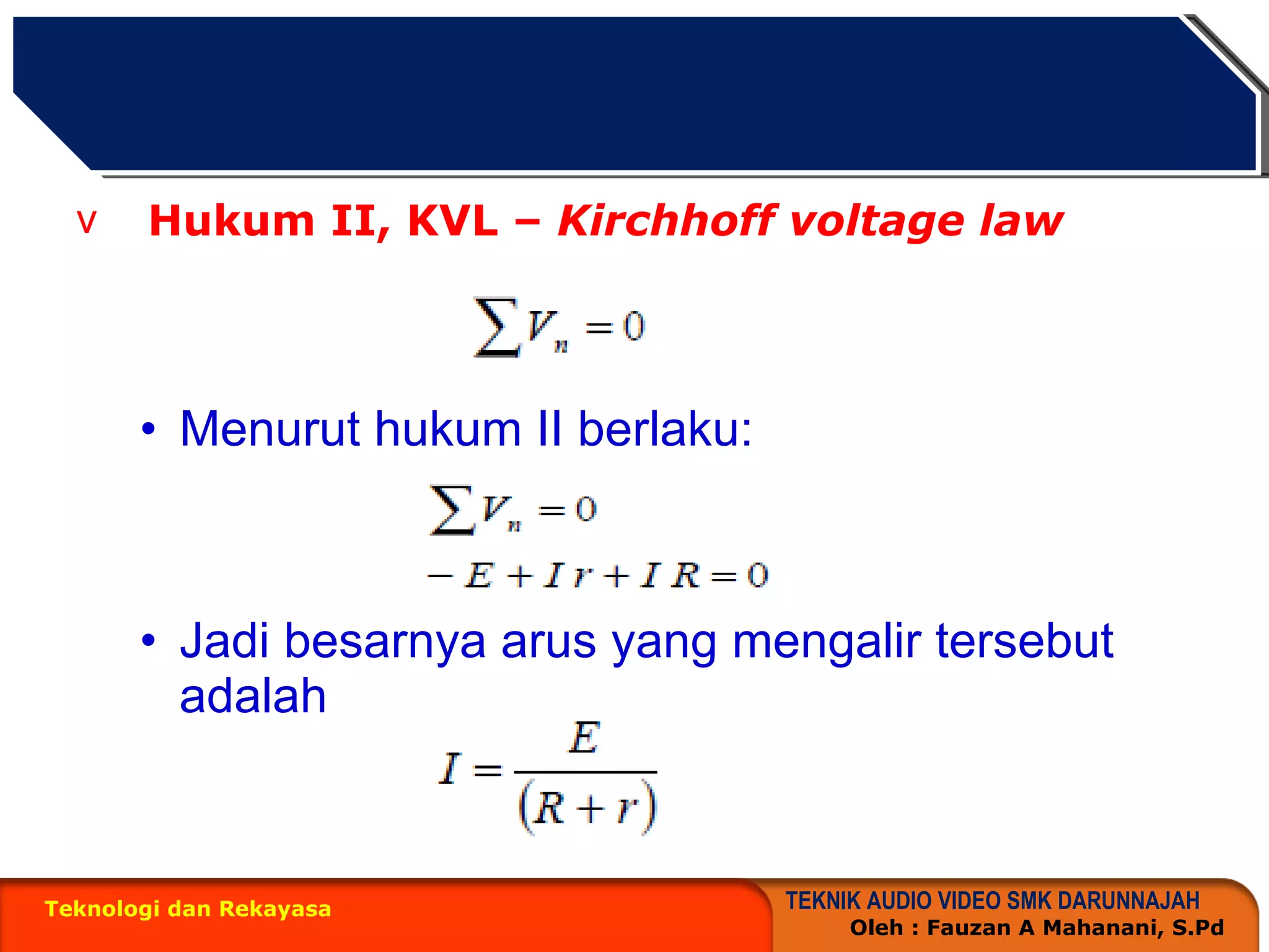 Hukum2 arus searah | PPT