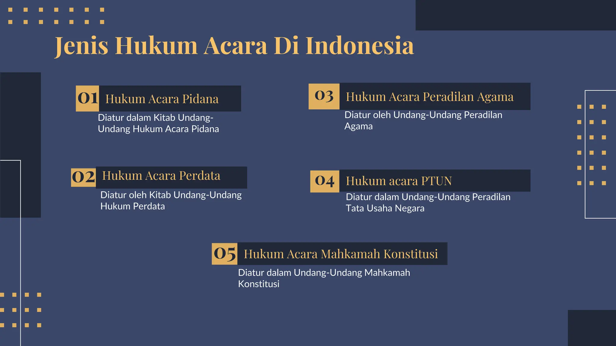 Pengertian, Jenis-jenis Hukum Acara dan Penegak Hukum di Indonesia | PPT